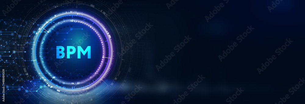 BPM Business process management system technology concept.3d ...