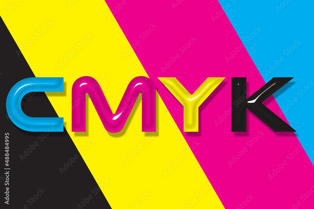 CMYK Stripes as an abstract background design representing cyan ...