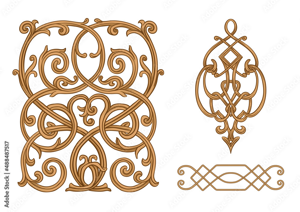 Classical luxury old fashioned royal baroque, historical ornament with ...