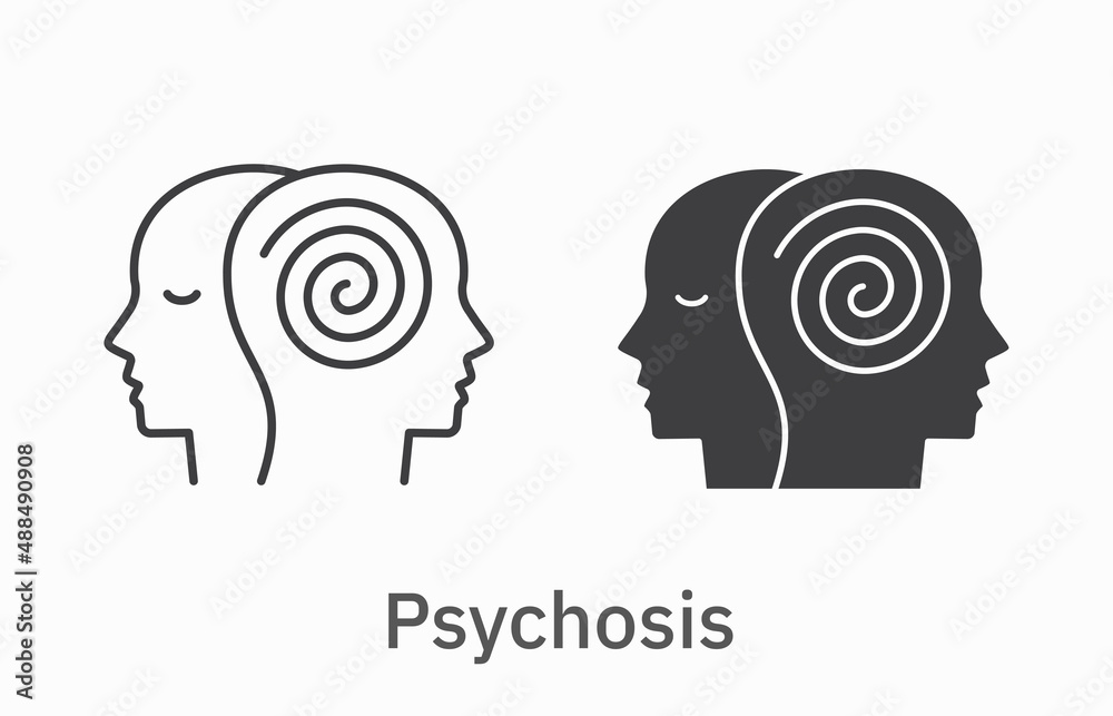 Psychosis icon on white background. Vector illustration. Stock Vector ...