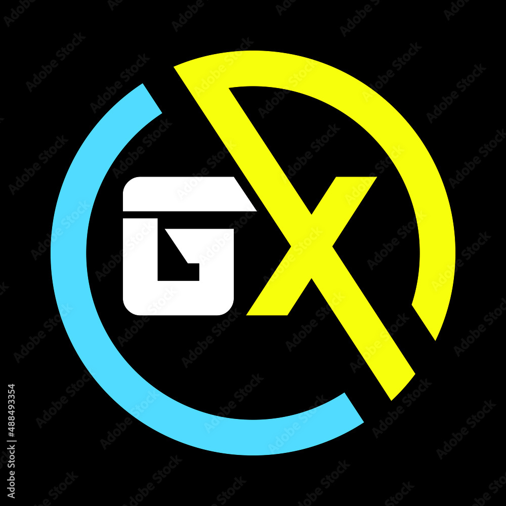 GX letter logo design on black background Initial Monogram Letter GX ...