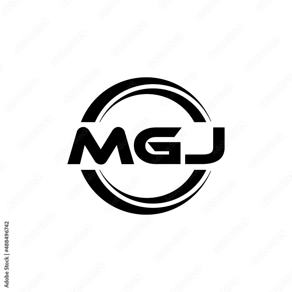 MGJ letter logo design with white background in illustrator, vector ...
