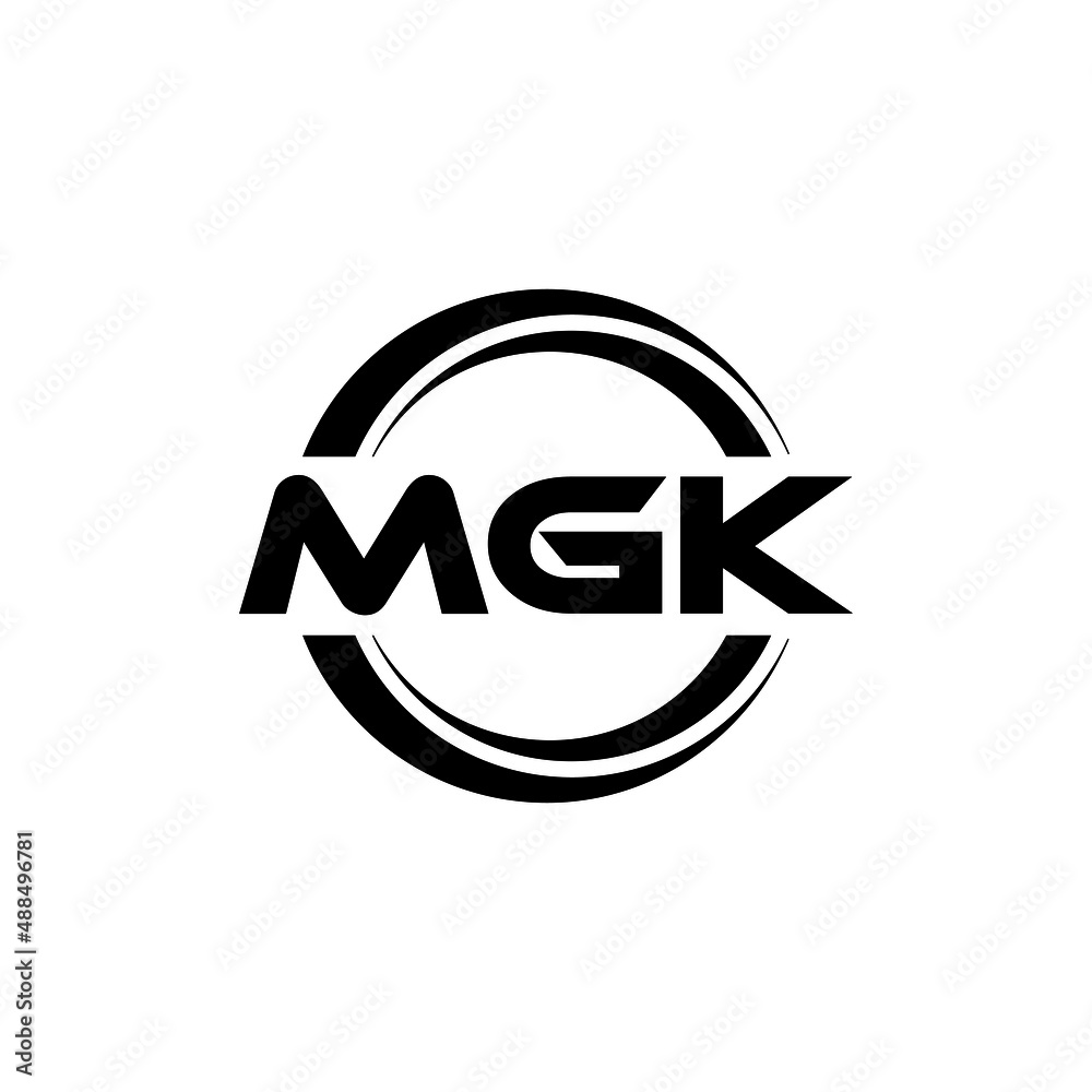 MGK letter logo design with white background in illustrator, vector ...
