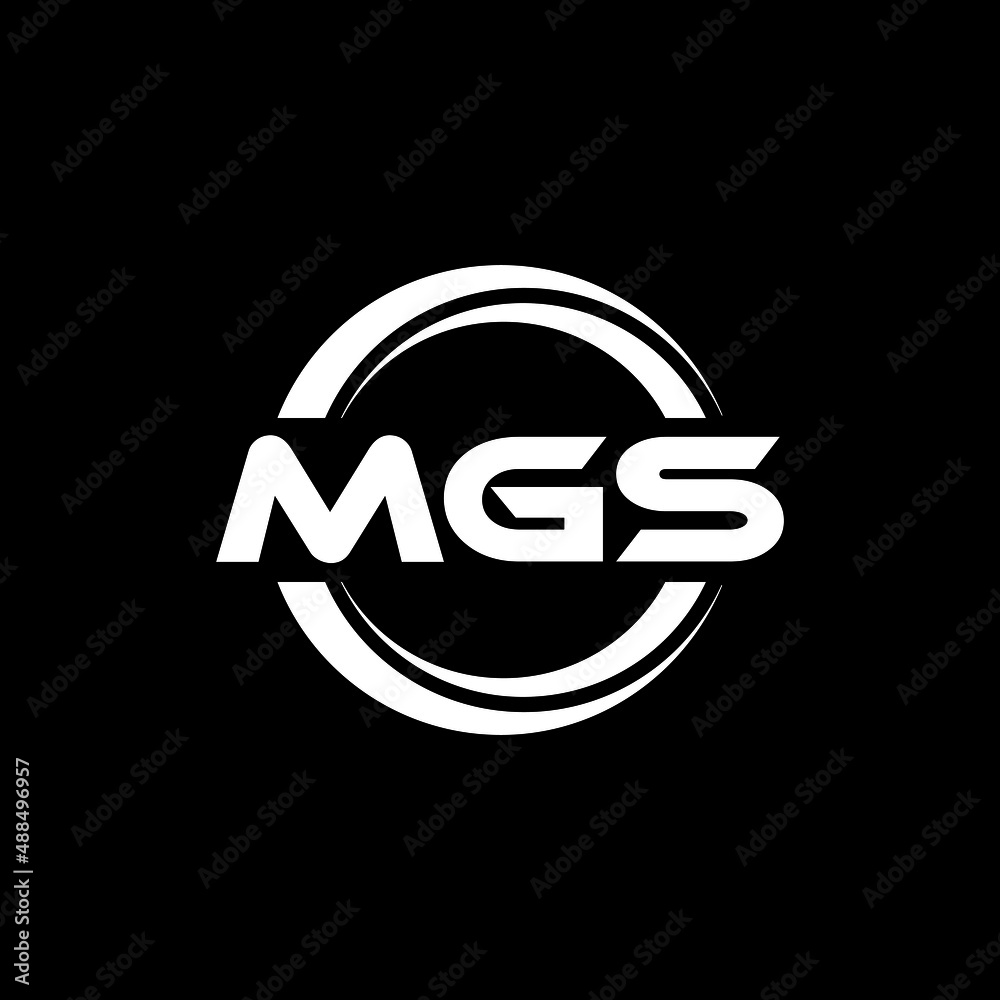 MGS letter logo design with black background in illustrator, vector ...