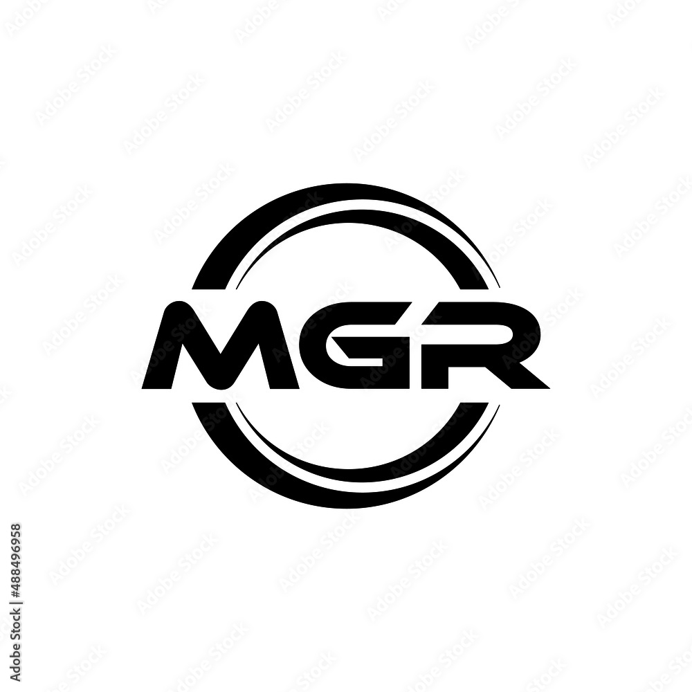 Vecteur Stock MGR letter logo design with white background in ...