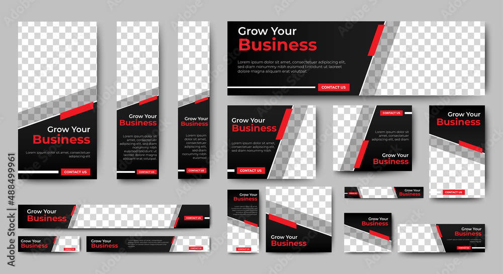set of corporate web banners of standard size with a place for photos ...