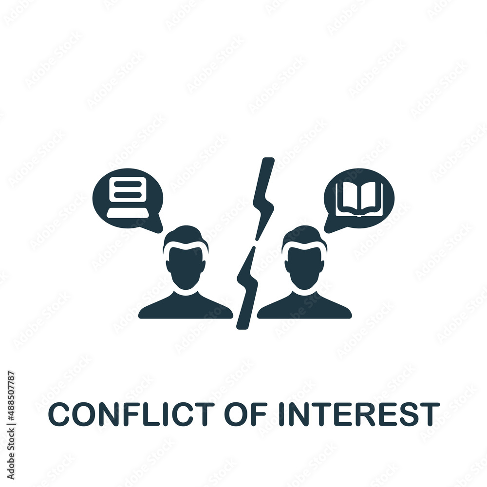 Conflict Of Interest icon. Monochrome simple icon for templates, web ...
