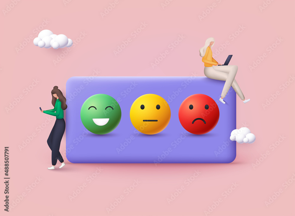 People Characters Giving Feedback. Vector customer review concepts ...