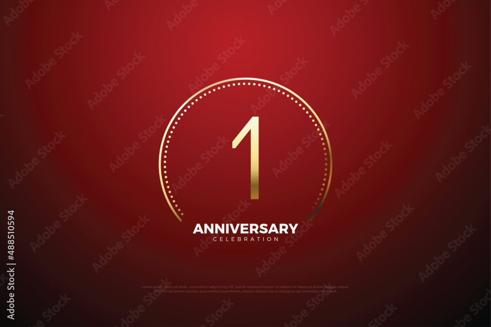 1st anniversary background with number illustration.. Stock Vector ...