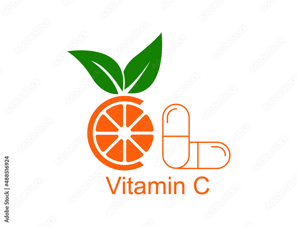 orange and vitamin c capsules vector logo Stock Vector | Adobe Stock
