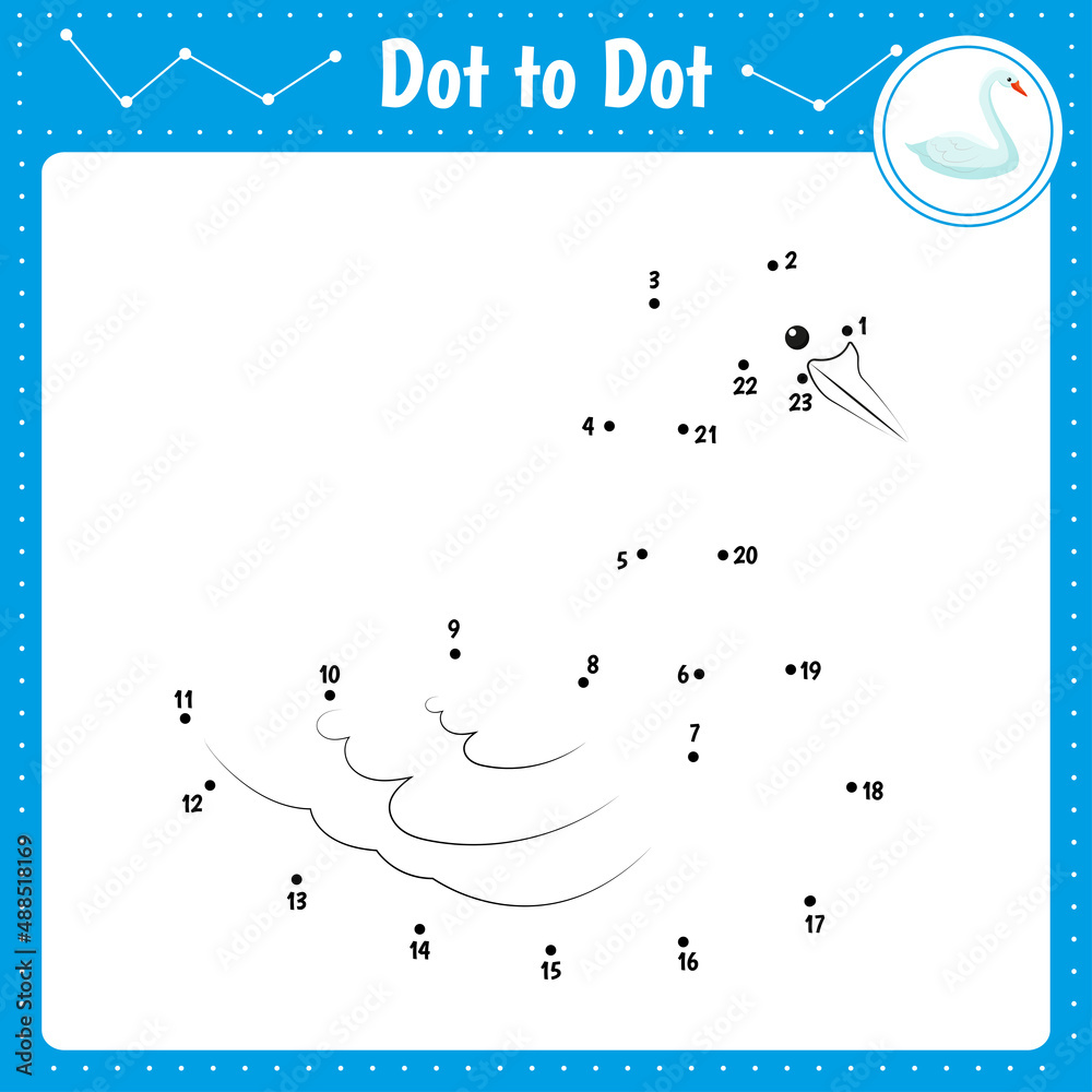 Connect the dots. Dot to dot educational game. Stock Vector | Adobe Stock