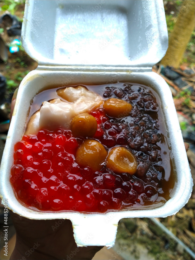 porridge with black sticky rice stuffing and stuffing made from chewy ...