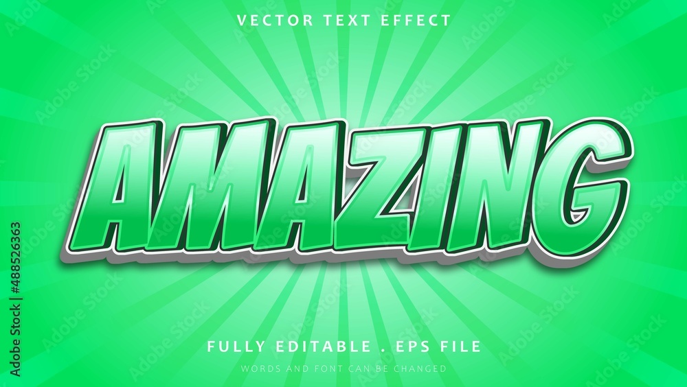 Gradient Green Modern Comic Text Effect Editable Word Amazing Design ...