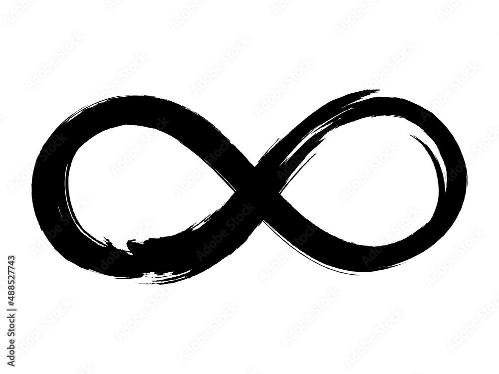 Grunge infinity symbol. Hand painted with black paint. Grunge brush ...