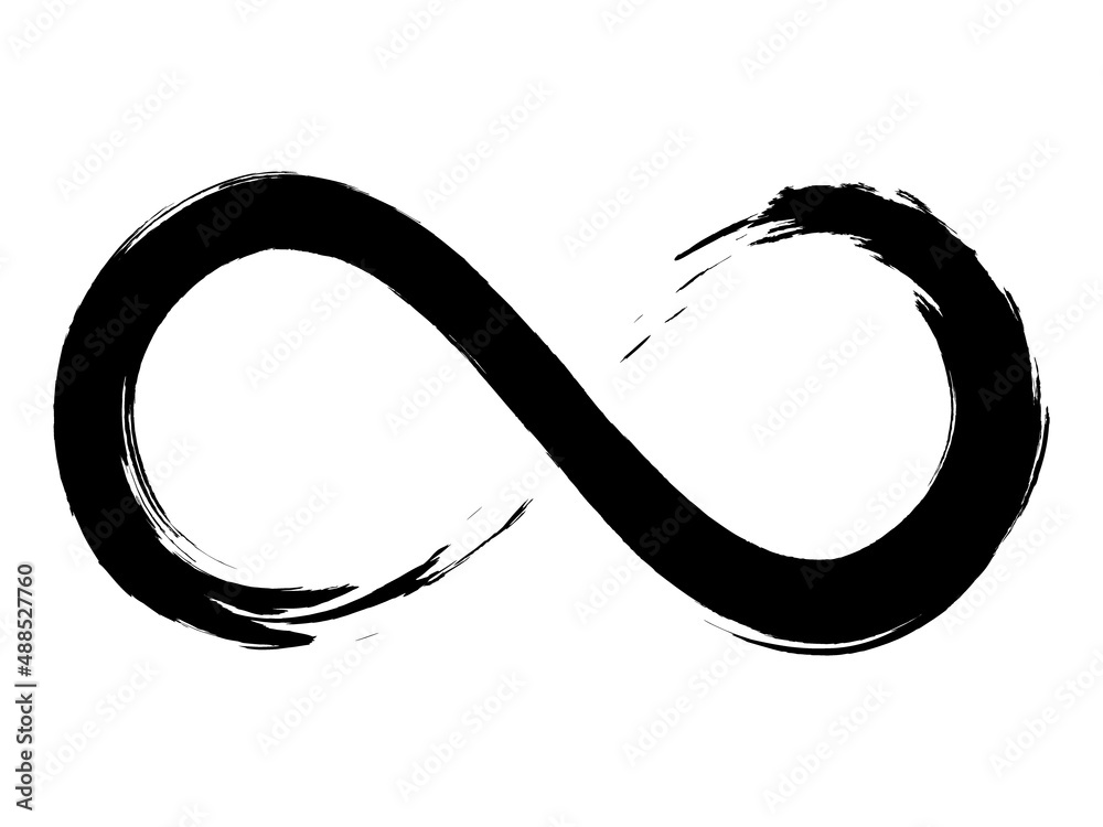 Grunge infinity symbol. Hand painted with black paint. Grunge brush ...