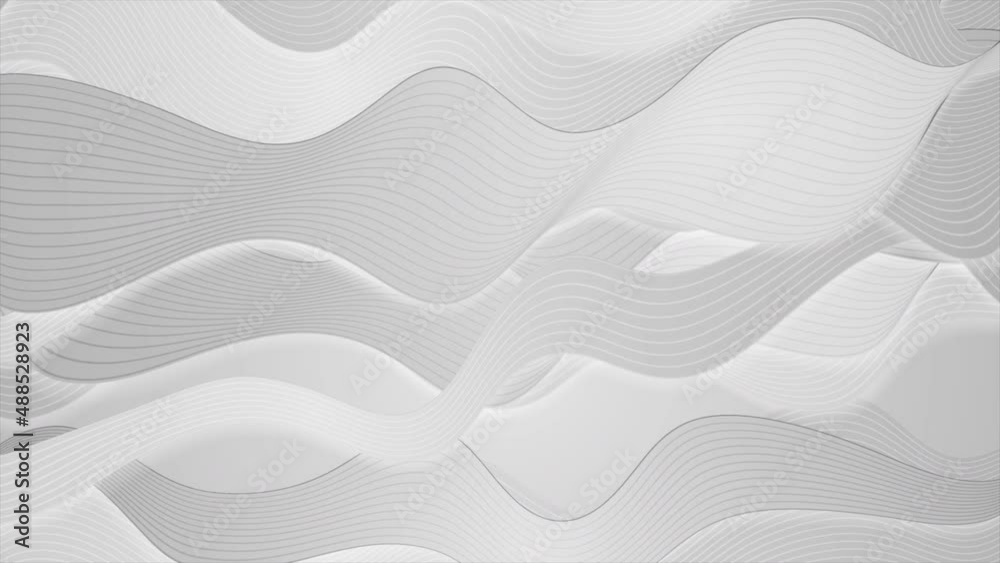 Grey minimal waves and lines abstract futuristic tech motion background ...