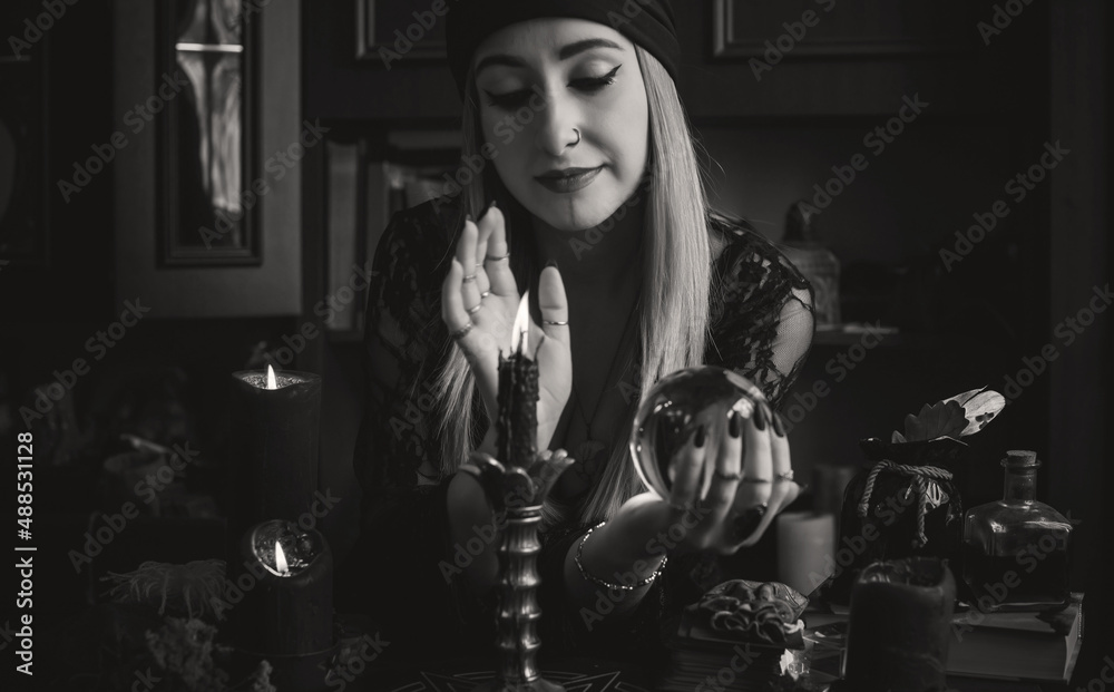 Concept of fortune telling and predictions of fate, magic and wicca ...