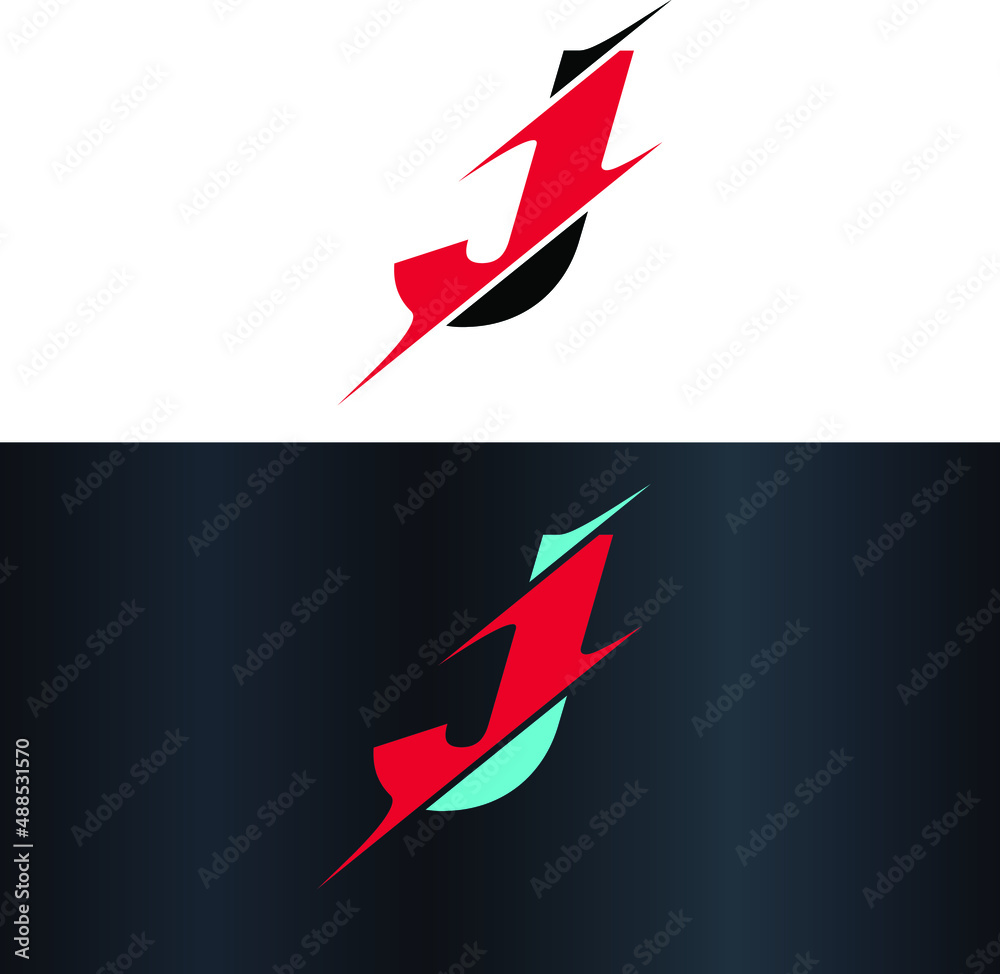 Letter J Creative Unique Modern Vector Logo Design Stock Vector | Adobe ...