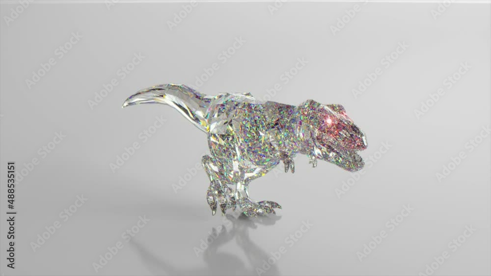 Diamond dinosaur walking. The concept of nature and animals. Low poly ...