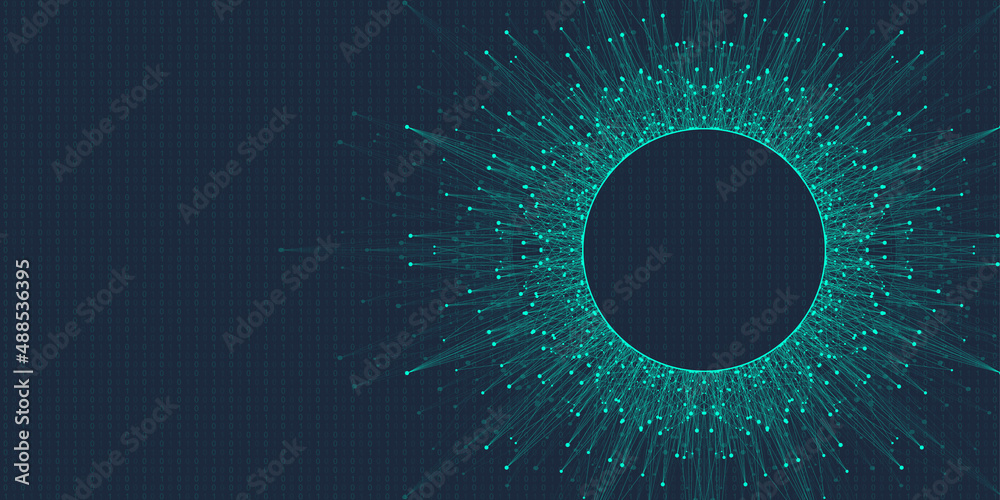 Quantum computer technology banner design template concept. Deep ...