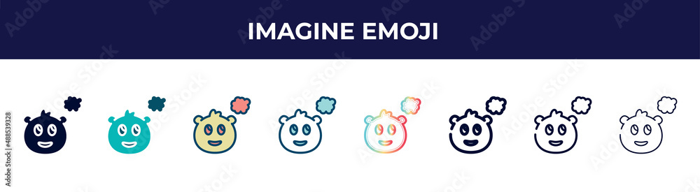 imagine emoji icon in 8 styles. line, filled, glyph, thin outline ...