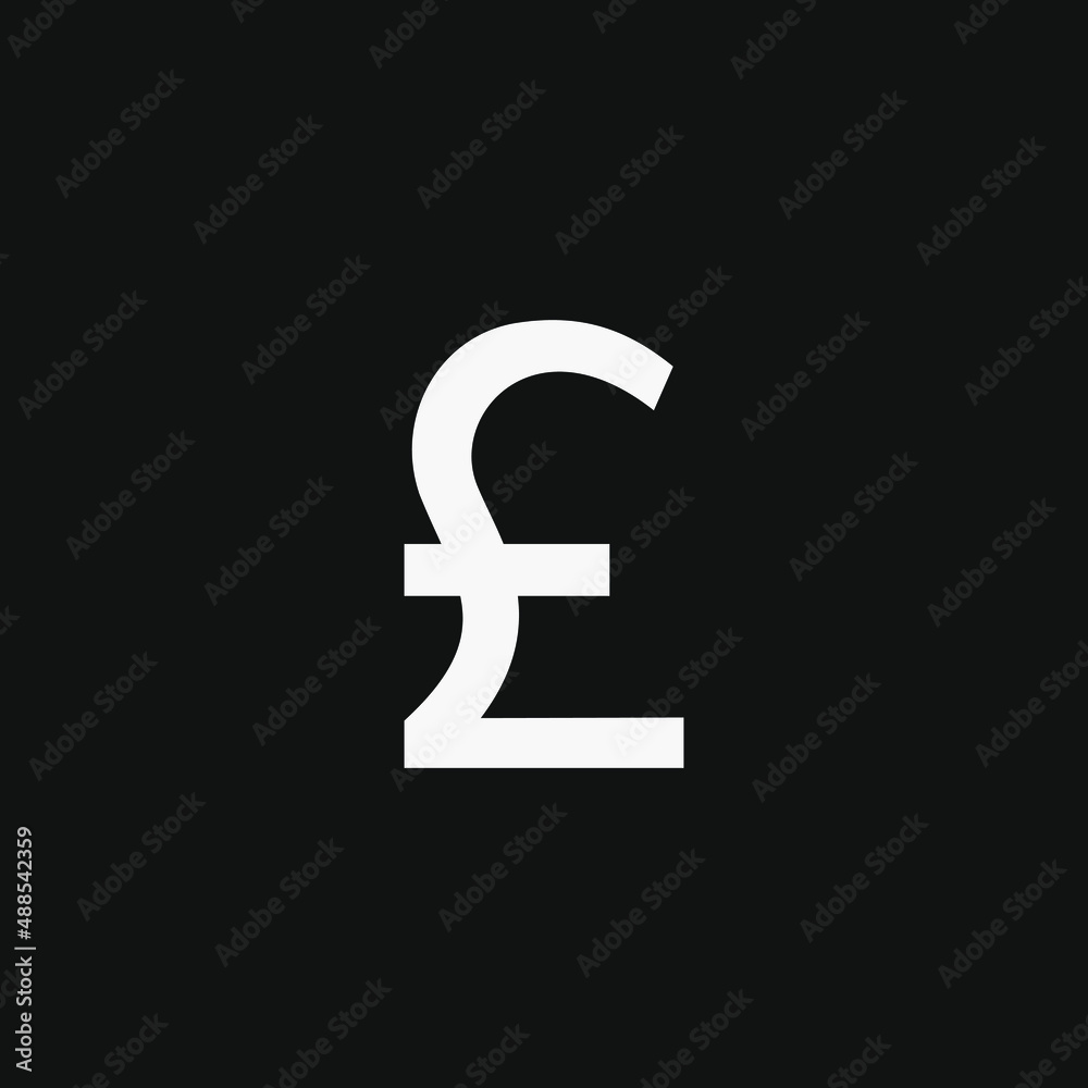 Pound currency symbol flat vector icon for logo, sign, apps business ...