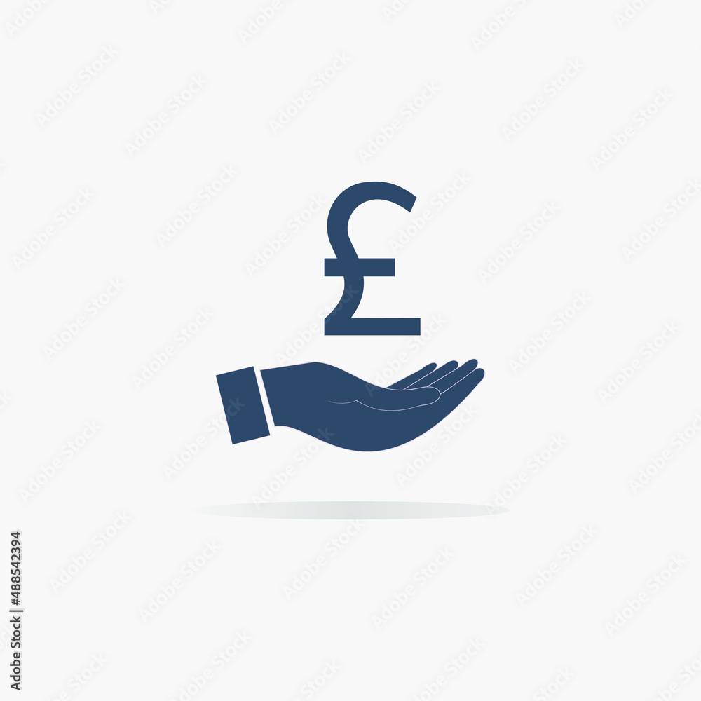 Pound currency symbol flat vector icon for logo, sign, apps business ...