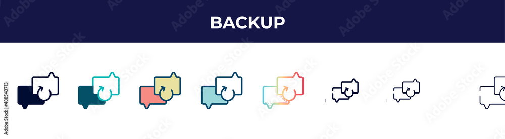 backup icon in 8 styles. line, filled, glyph, thin outline, colorful ...