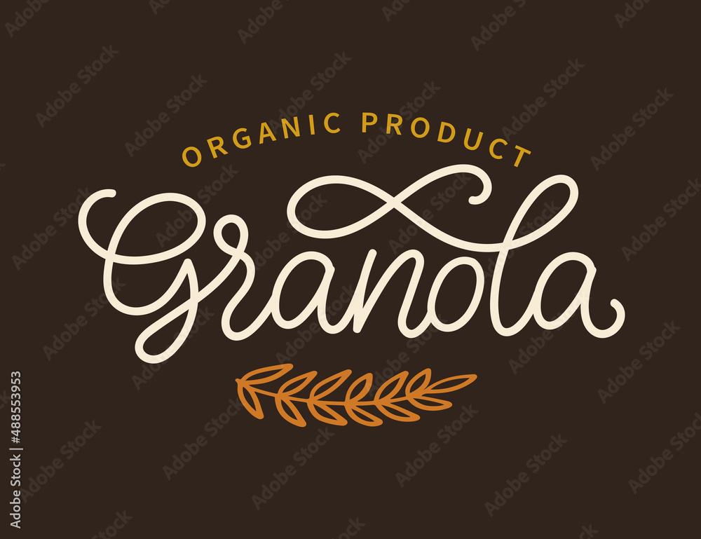 Granola lettering vector logotype Stock Vector | Adobe Stock