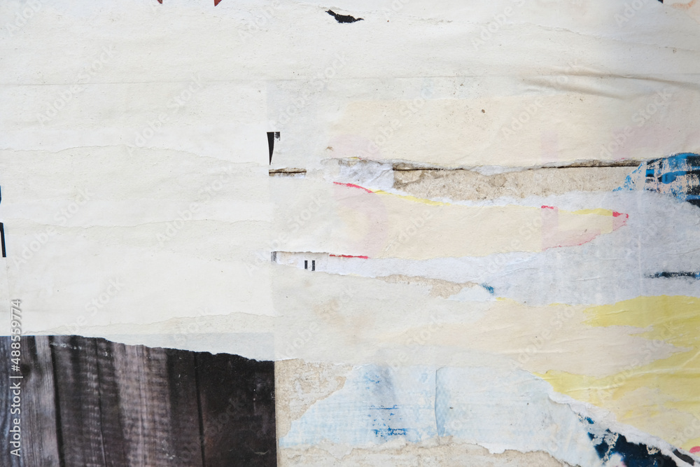 Ripped street poster background. Torn paper, abstract texture. Stock ...