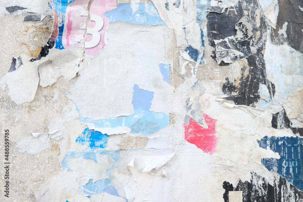 Ripped street poster background. Torn paper, abstract texture. Stock ...