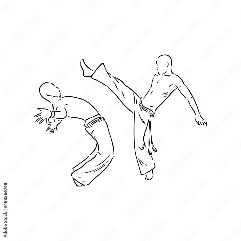 Capoeira Icon Silhouette Illustration. Dance And Sport Brazilian Vector ...