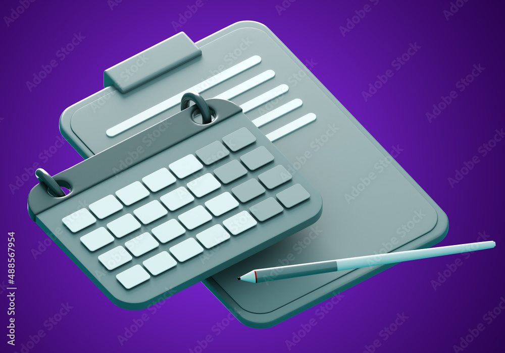 business concept. Business schedule planning. Calendar and clipboard ...