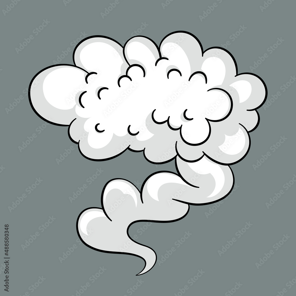 Comic cloud or smoke, cartoon vector motion effects, and explosions ...