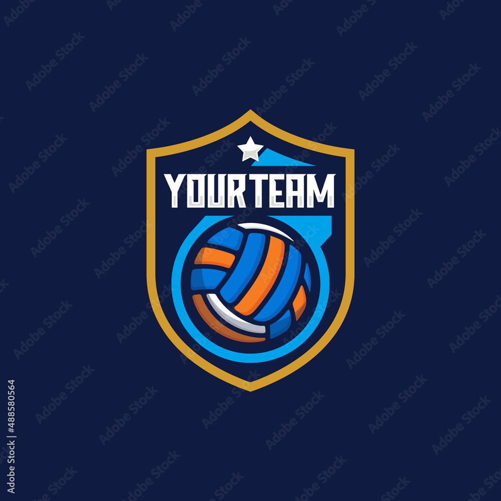 Volleyball team emblem logo design vector illustration Stock Vector ...