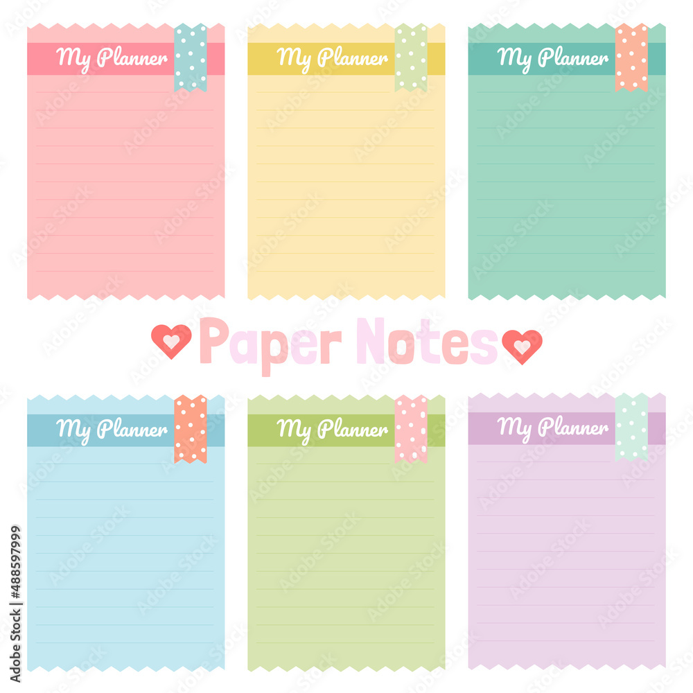 Cute paper notes. Stationary set. Scrapbook notes and cards.Printable ...