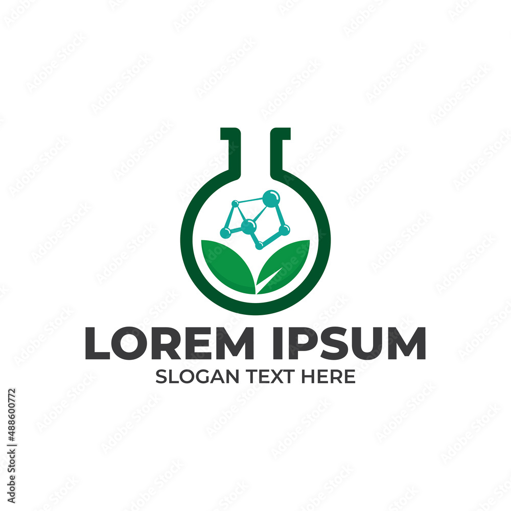 Chemistry lab illustration template. Medical laboratory Logo . Science ...