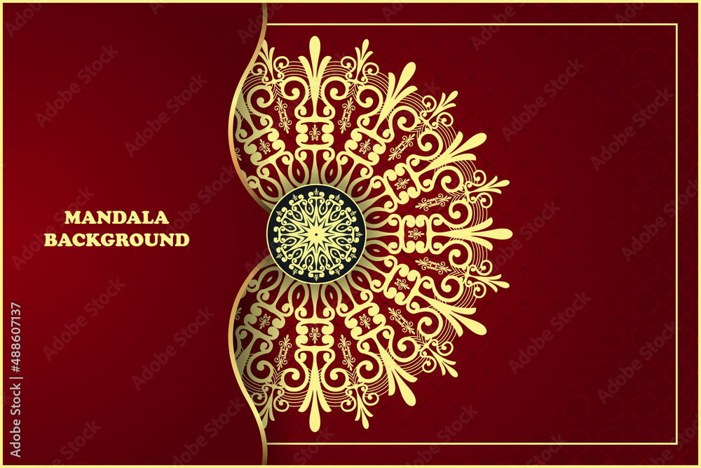 Luxury mandala background with golden decoration Premium Vector | Luxury mandala background with ...