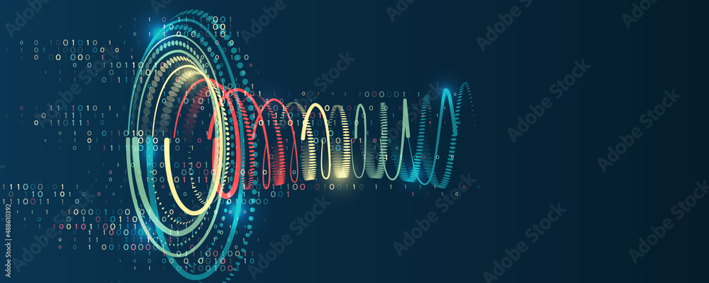 Data sorting process. Big data stream futuristic infographics. File structuring, machine ...