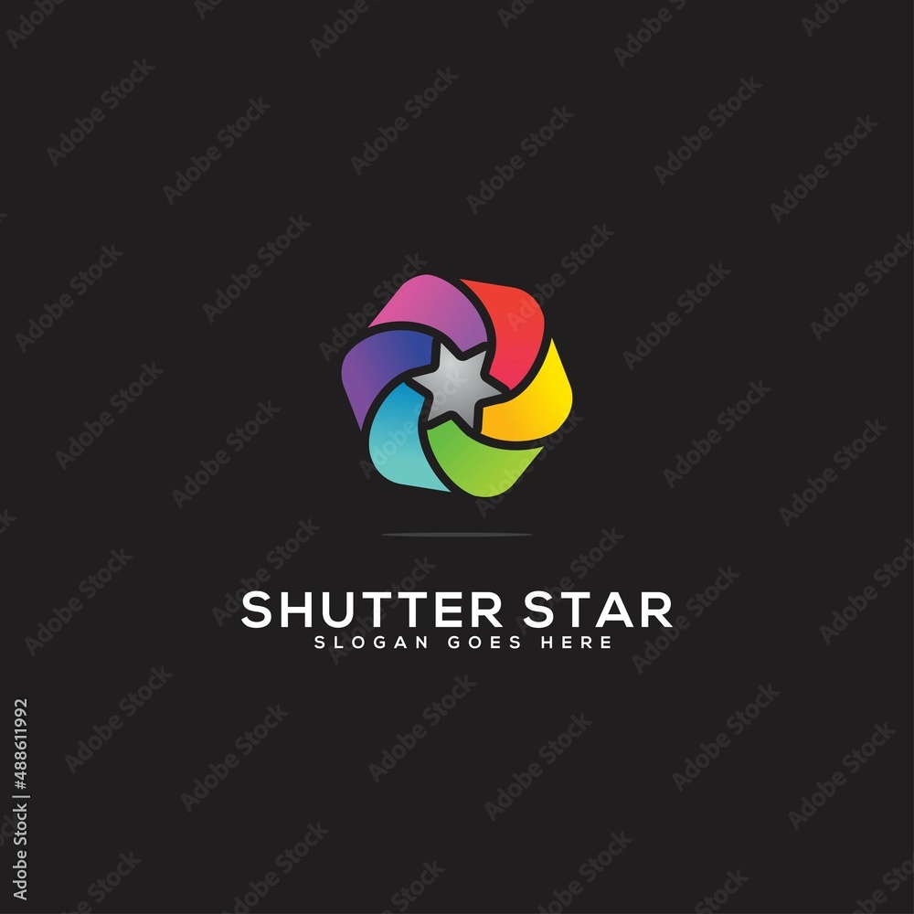 shutter star logo design, shutter with star logo concept, modern ...