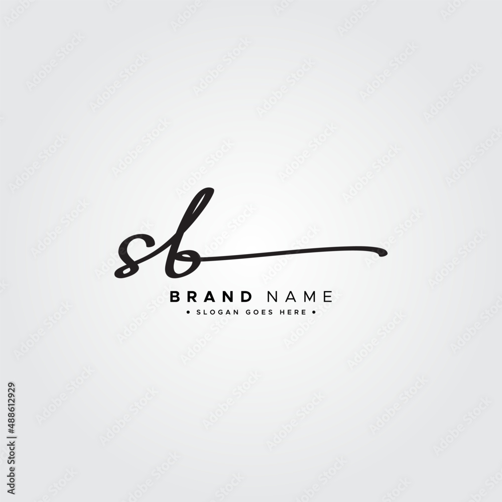 Initial Letter SB Logo - Handwritten Signature Logo Stock Vector ...