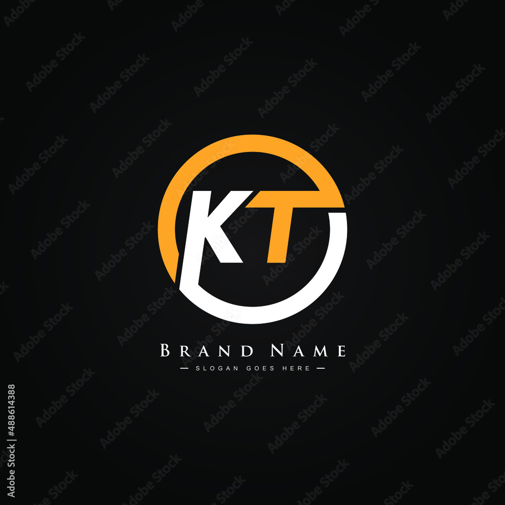 Initial Letter KT Logo - Simple Alphabet Logo Stock Vector | Adobe Stock