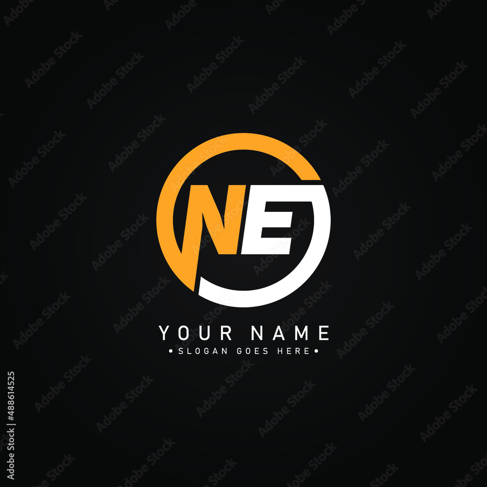 Initial Letter NE Logo - Minimal Alphabet Logo Stock Vector | Adobe Stock