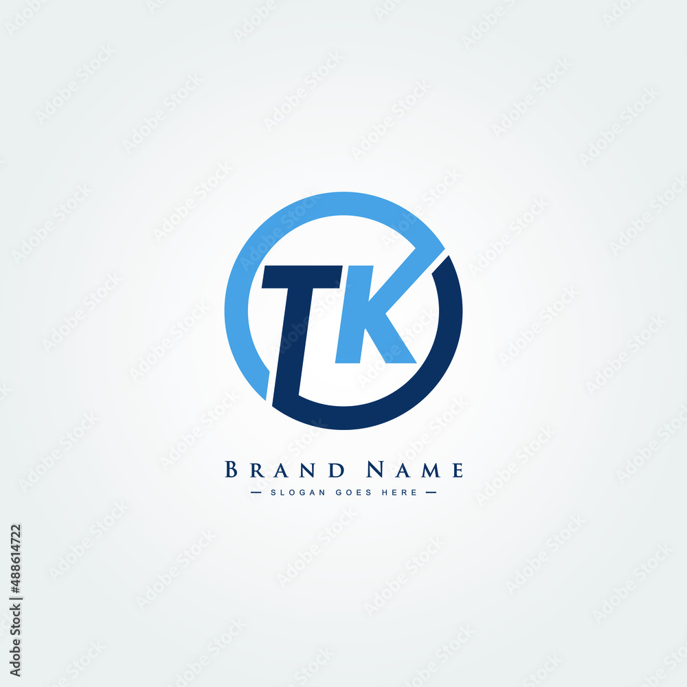 Initial Letter TK Logo - Minimal Alphabet Logo Stock Vector | Adobe Stock
