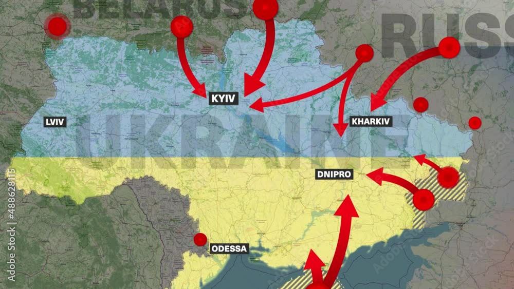 Animated map of the concentration of Russian troops on the border with ...