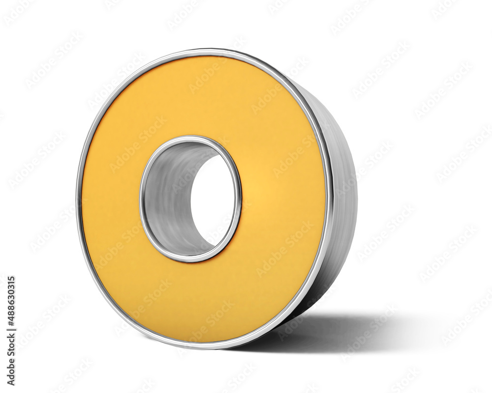 O 3d golden alphabet. 3D render of Gold font isolated on white background. 3D rendering. 3D ...