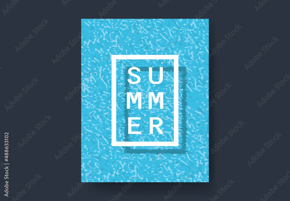 Summer Pool Poster with Frame Stock Template | Adobe Stock