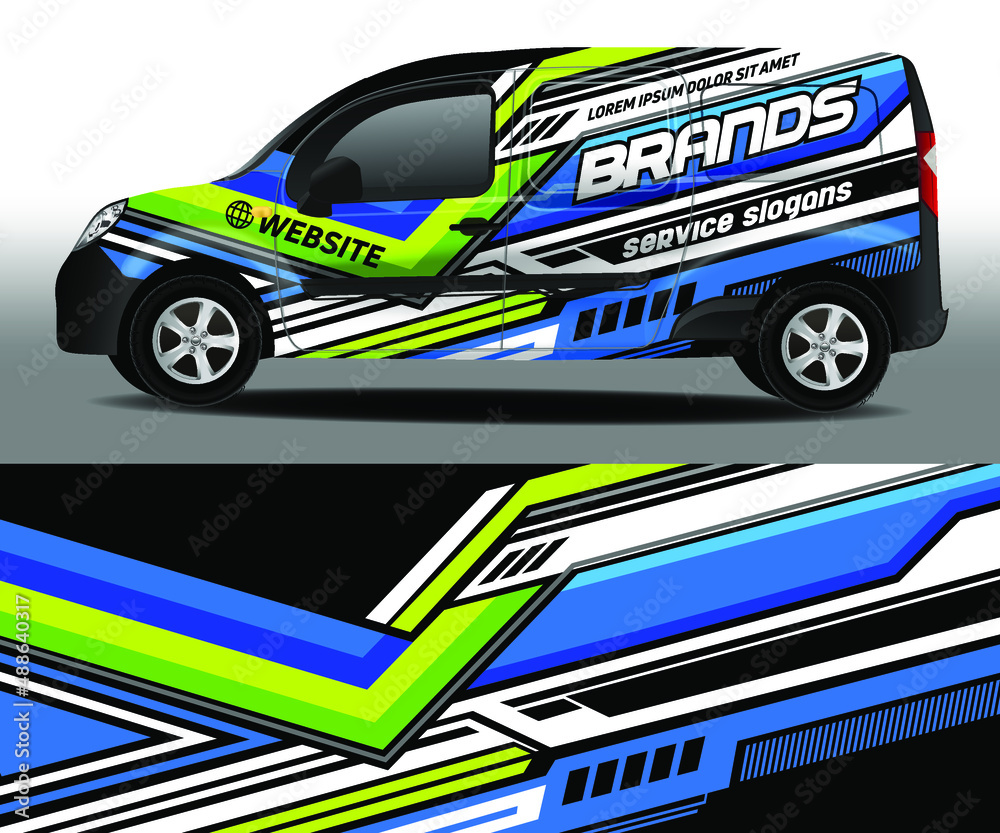 Car design development for the company. Delivery van vector design. Car ...