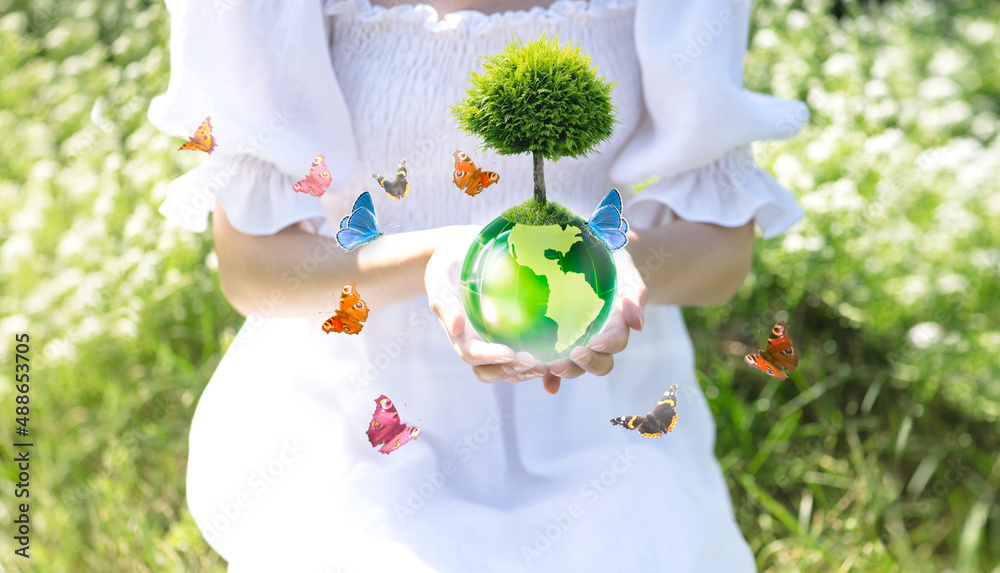 Earth Day or World Environment Day concepts. Save our planet, protect ...