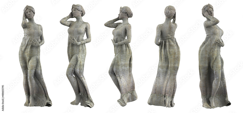 3d render illustration artwork of ancient greek female goddess marble ...